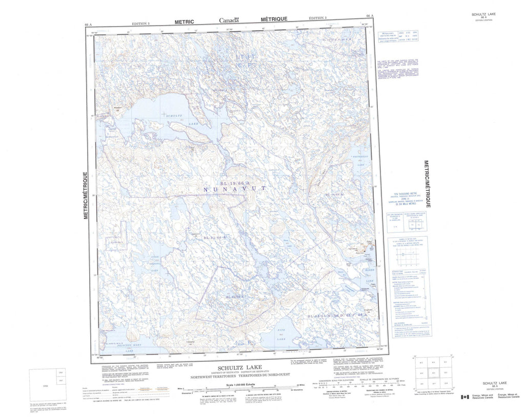 Buy Schultz Lake topo map 066A – YellowMaps Map Store