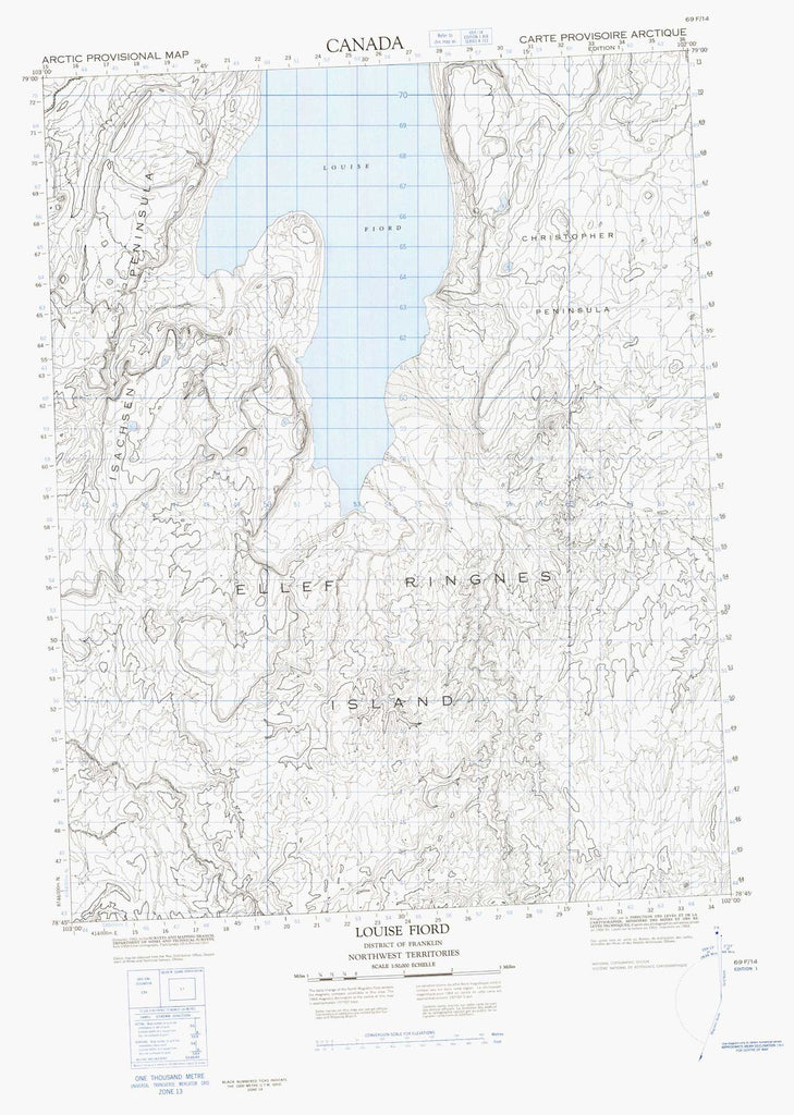 Buy Louise Fiord topo map 069F14 – YellowMaps Map Store