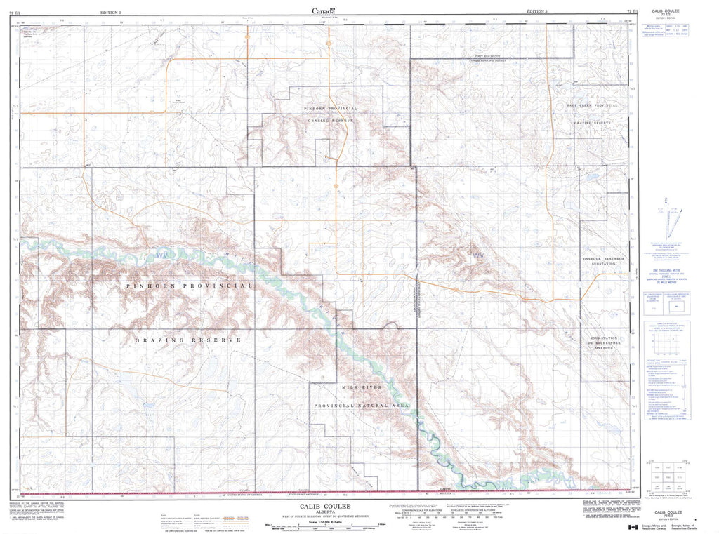 Buy Calib Coulee topo map 072E02 – YellowMaps Map Store