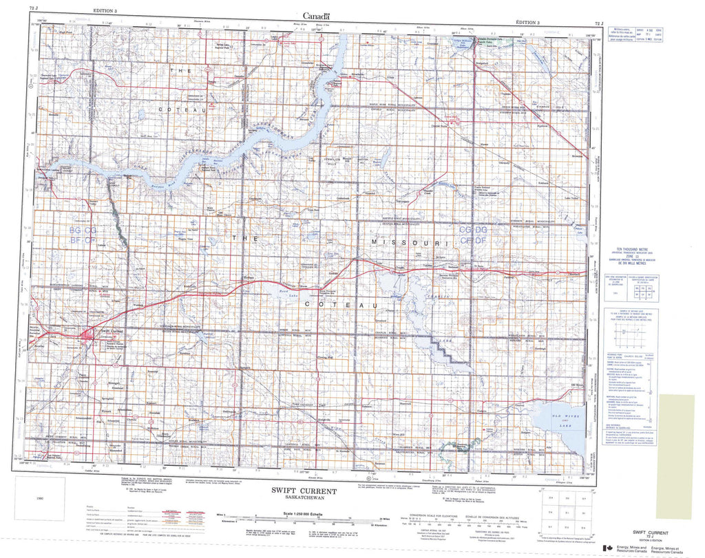 Buy Swift Current topo map 072J – YellowMaps Map Store