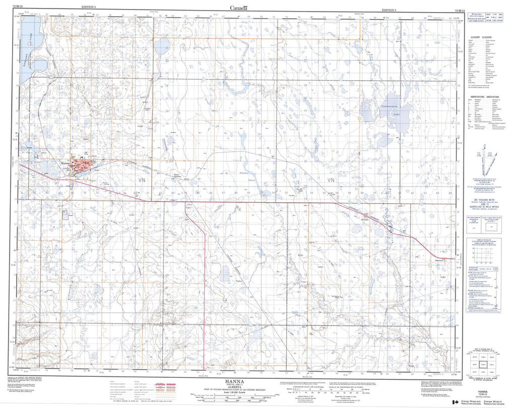 Buy Hanna topo map 072M12 – YellowMaps Map Store