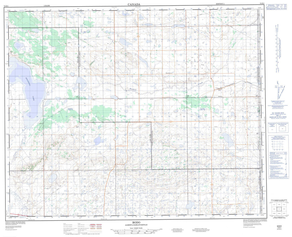 Buy Bodo topo map 073D01 – YellowMaps Map Store