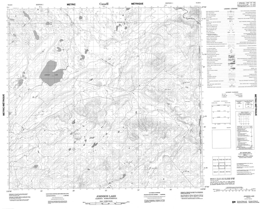 Buy Johnson Lake topo map 074E09 – YellowMaps Map Store