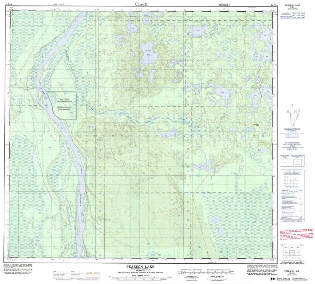 Buy Pearson Lake topo map 074E14 – YellowMaps Map Store