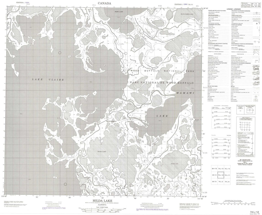 Buy Hilda Lake topo map 074L12 – YellowMaps Map Store