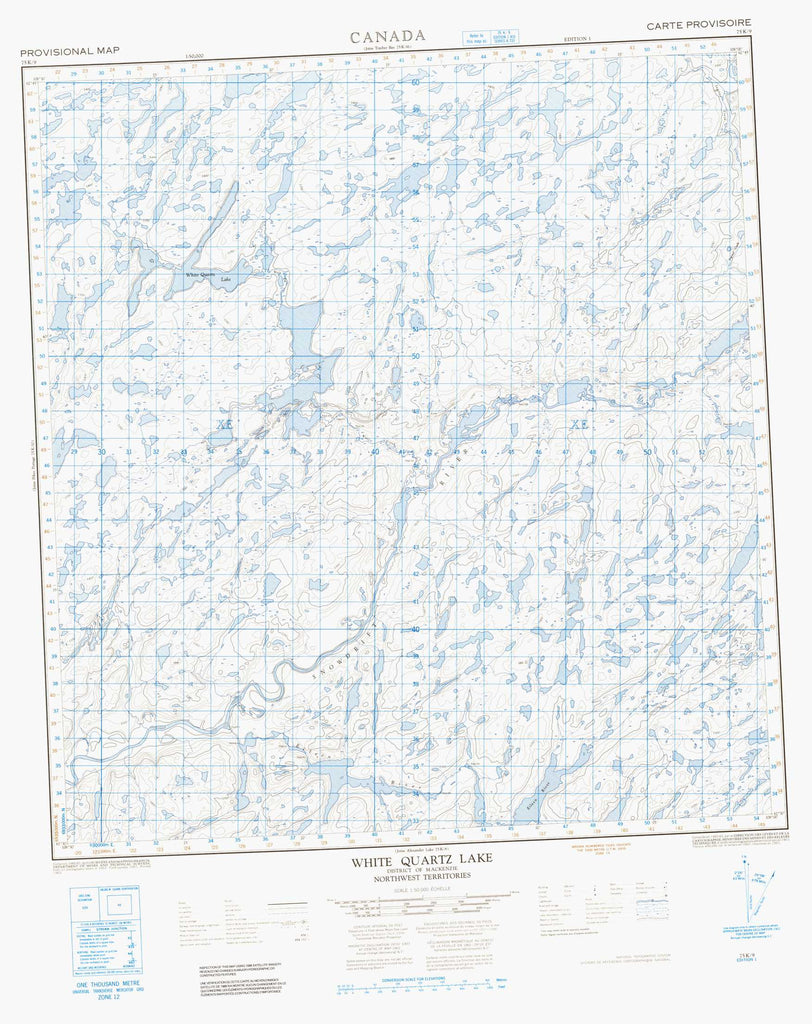 Buy White Quartz Lake topo map 075K09 – YellowMaps Map Store