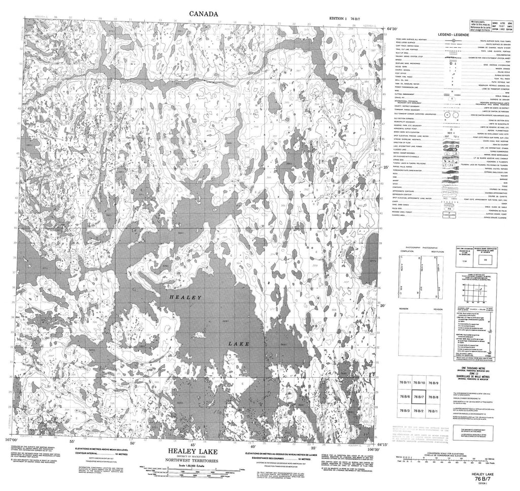 Buy Healey Lake topo map 076B07 – YellowMaps Map Store
