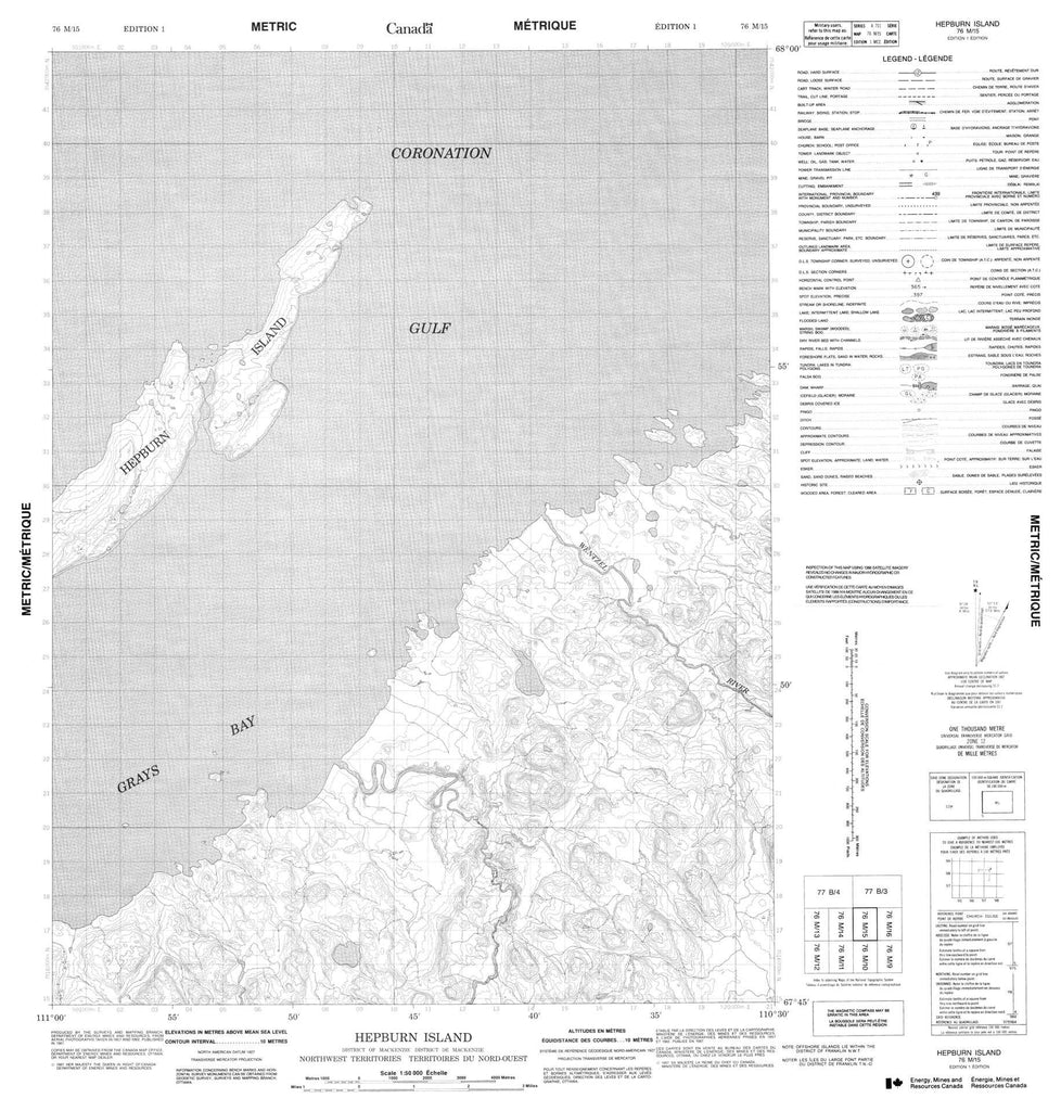 Buy Hepburn Island topo map 076M15 – YellowMaps Map Store