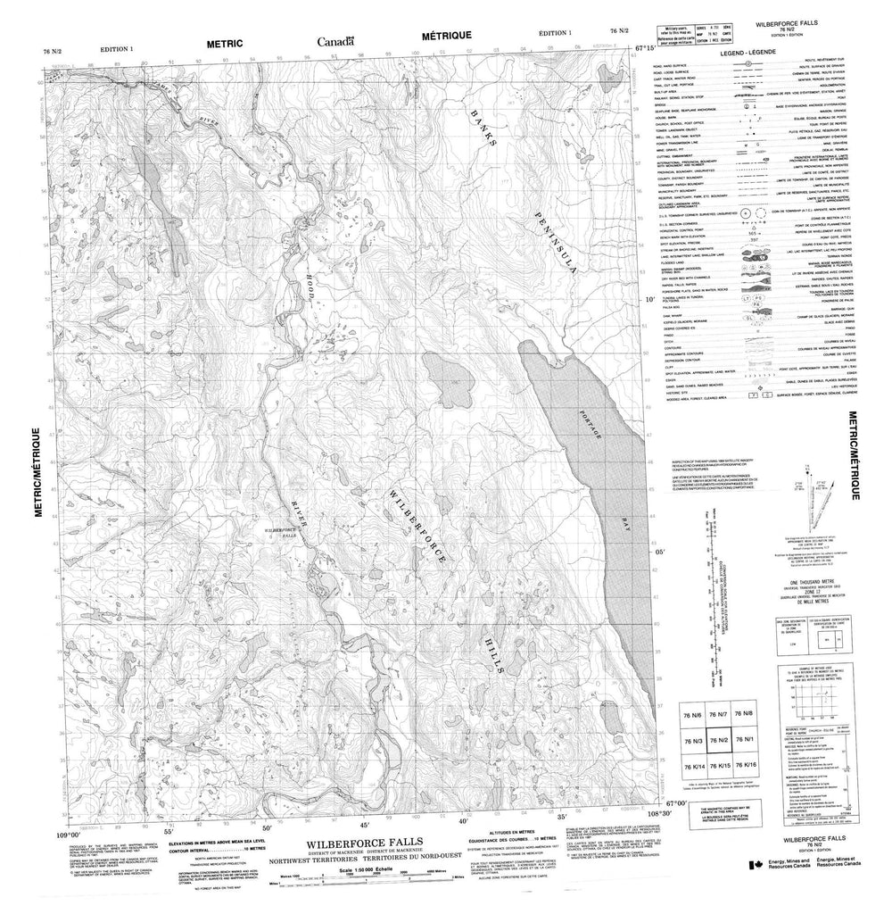 Buy Wilberforce Falls topo map 076N02 – YellowMaps Map Store
