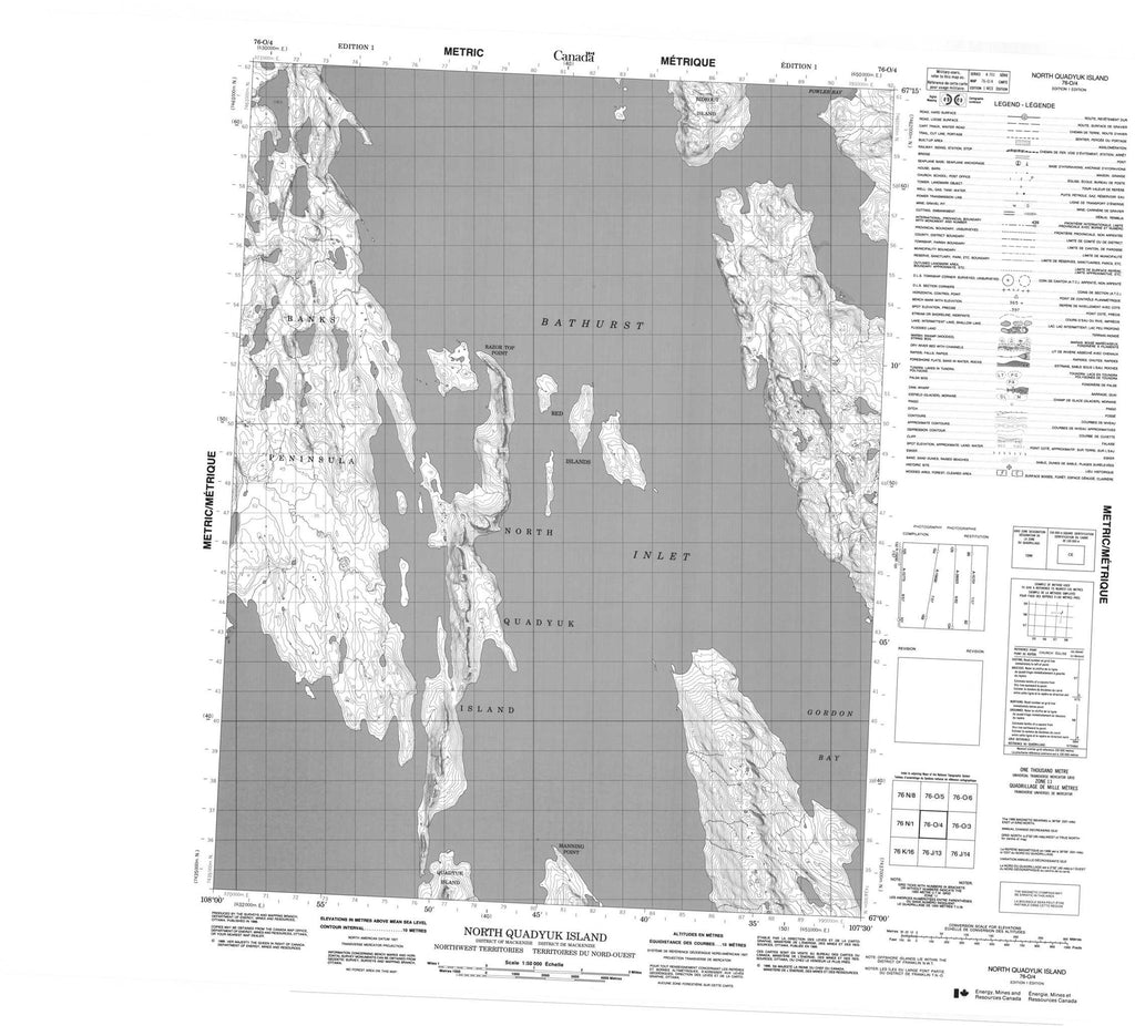 Buy North Quadyuk Island topo map 076O04 – YellowMaps Map Store