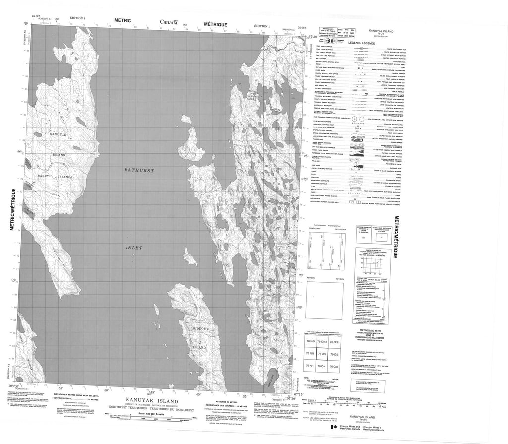 Buy Kanuyak Island topo map 076O05 – YellowMaps Map Store