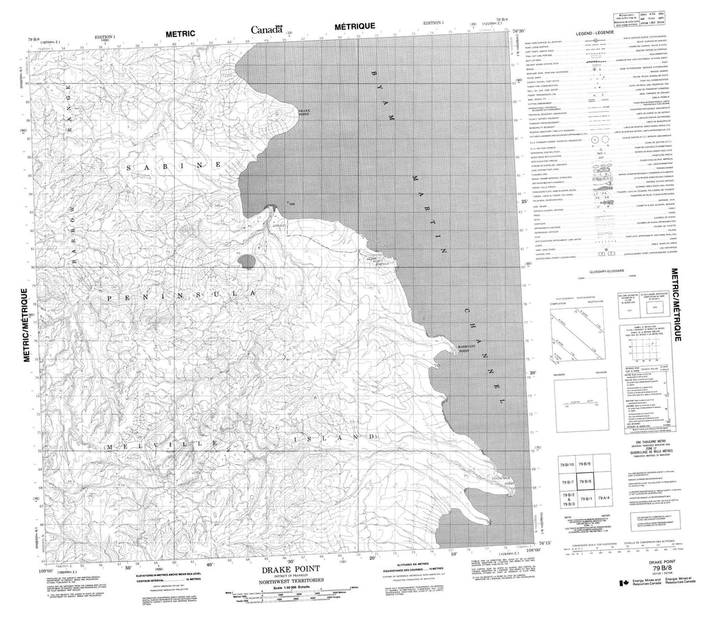 Buy Drake Point topo map 079B08 – YellowMaps Map Store
