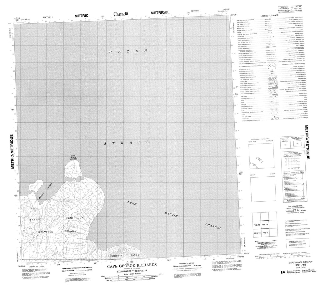 Buy Cape George Richards topo map 079B16 – YellowMaps Map Store
