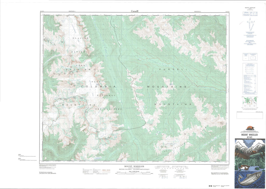 Buy Mount Wheeler topo map 082N03 – YellowMaps Map Store