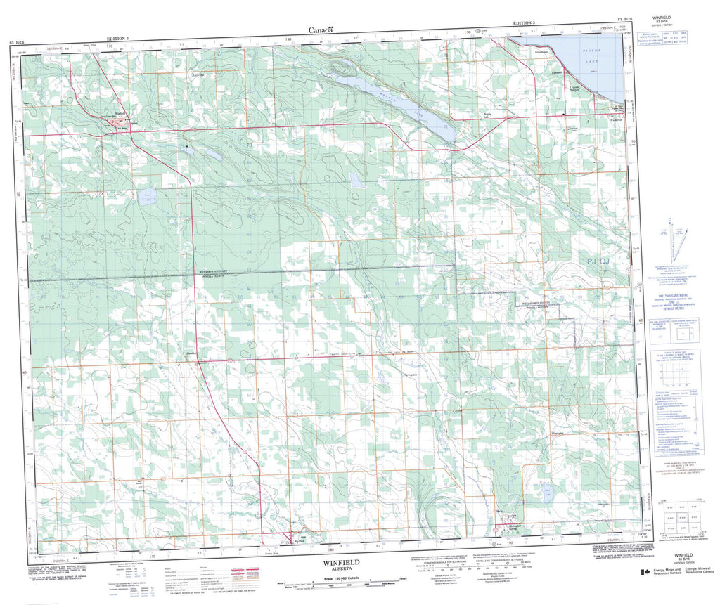 Buy Winfield topo map 083B16 – YellowMaps Map Store
