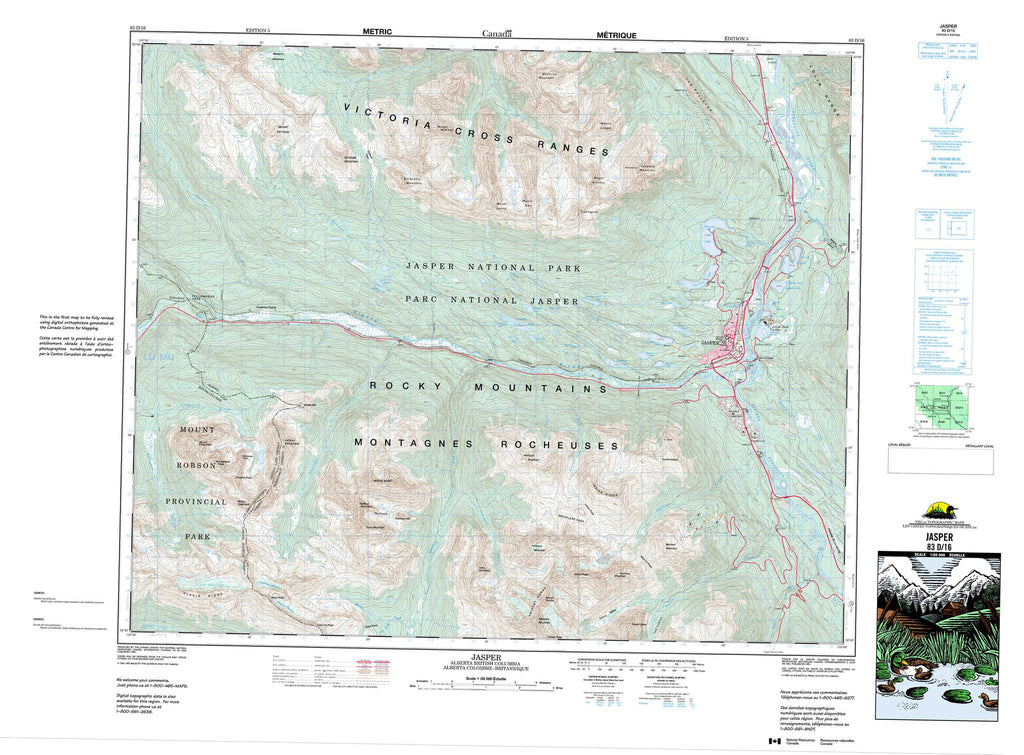 Buy Jasper topo map 083D16 – YellowMaps Map Store