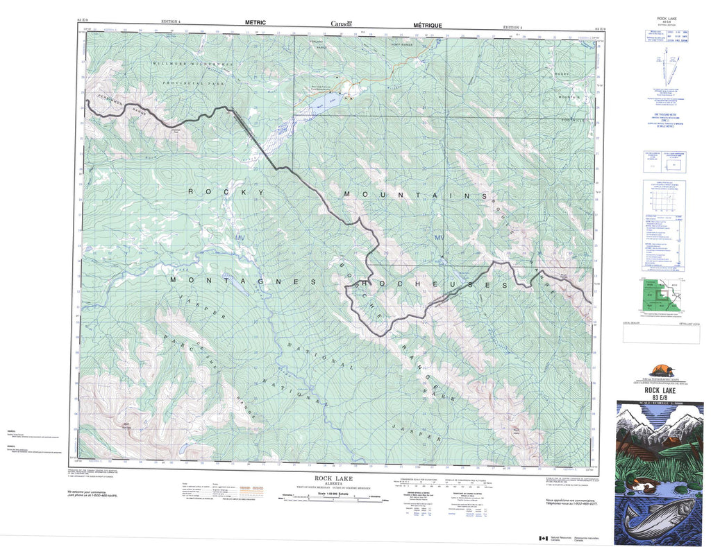Buy Rock Lake topo map 083E08 – YellowMaps Map Store