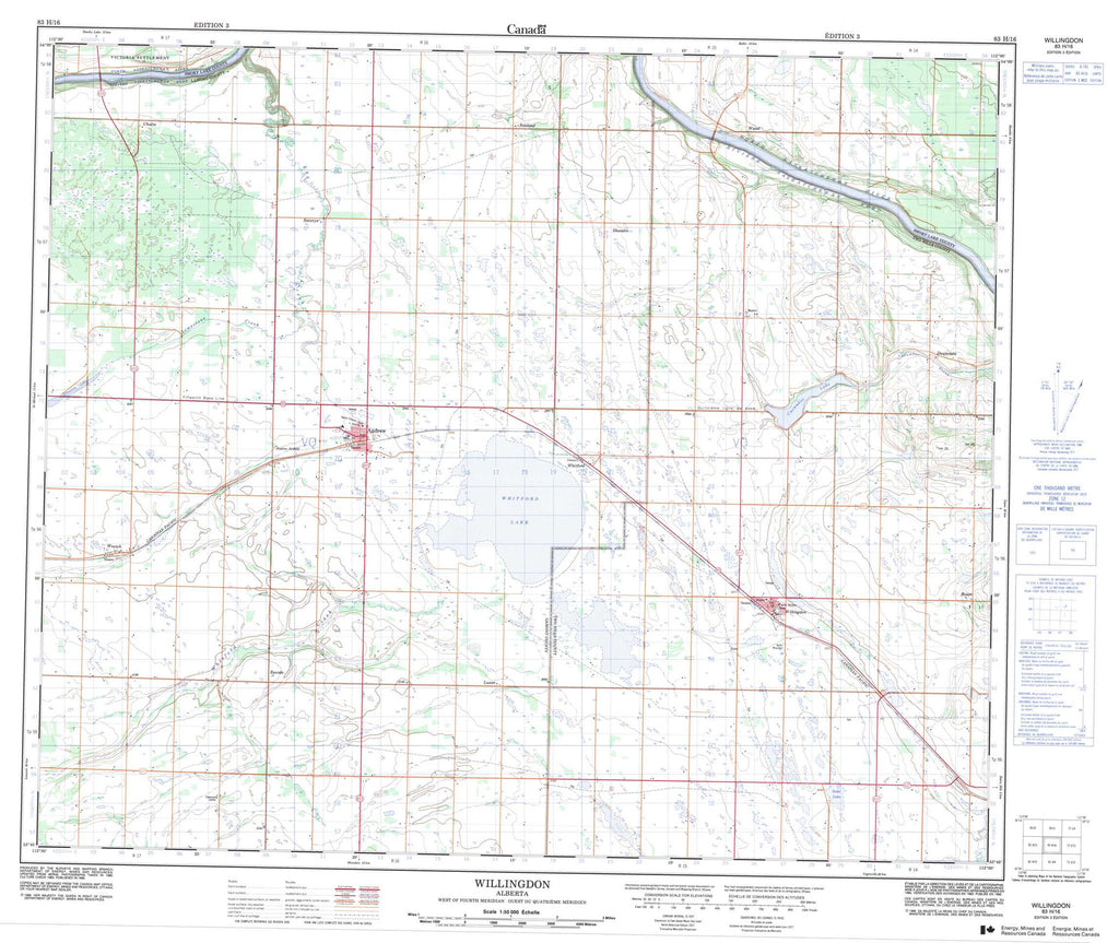 Buy Willingdon topo map 083H16 – YellowMaps Map Store