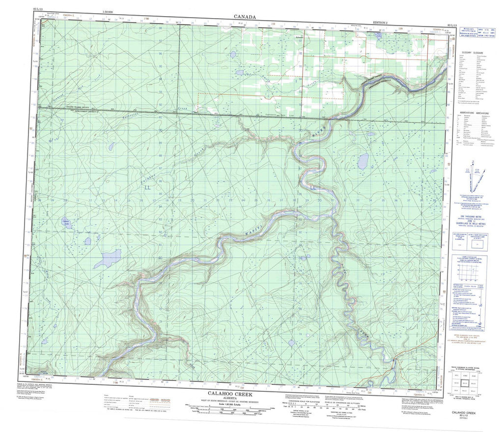 Buy Calahoo Creek topo map 083L13 – YellowMaps Map Store