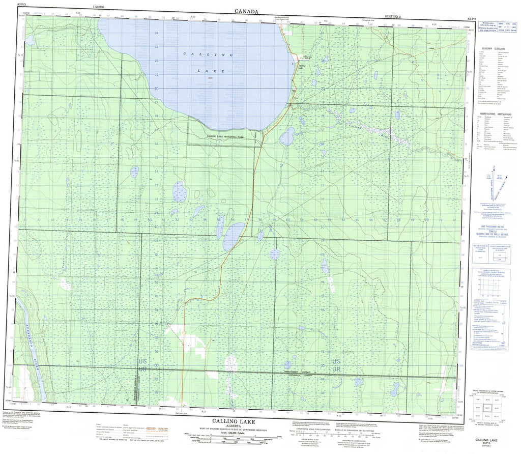 Buy Calling Lake topo map 083P03 – YellowMaps Map Store