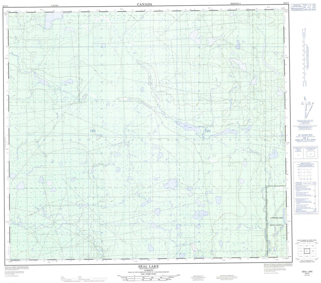Buy Seal Lake topo map 084C01 – YellowMaps Map Store