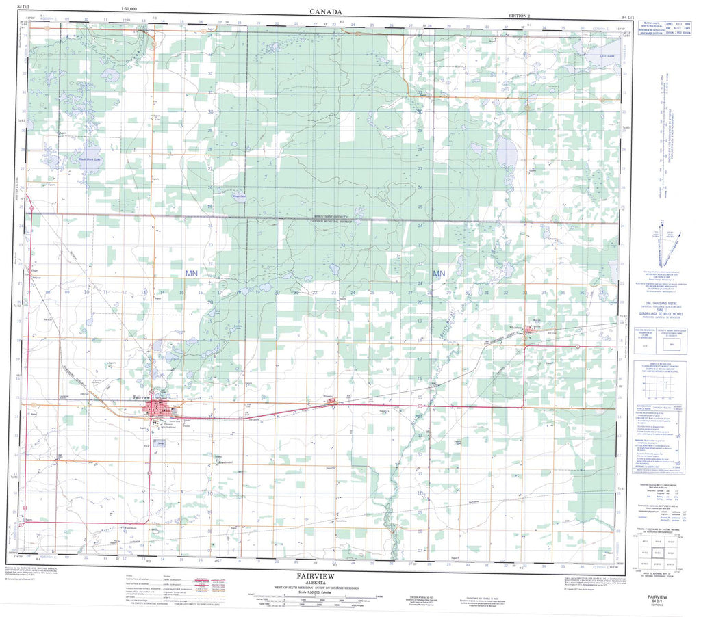 Buy Fairview topo map 084D01 – YellowMaps Map Store