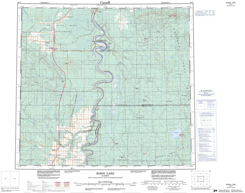 Buy Bison Lake topo map 084F – YellowMaps Map Store