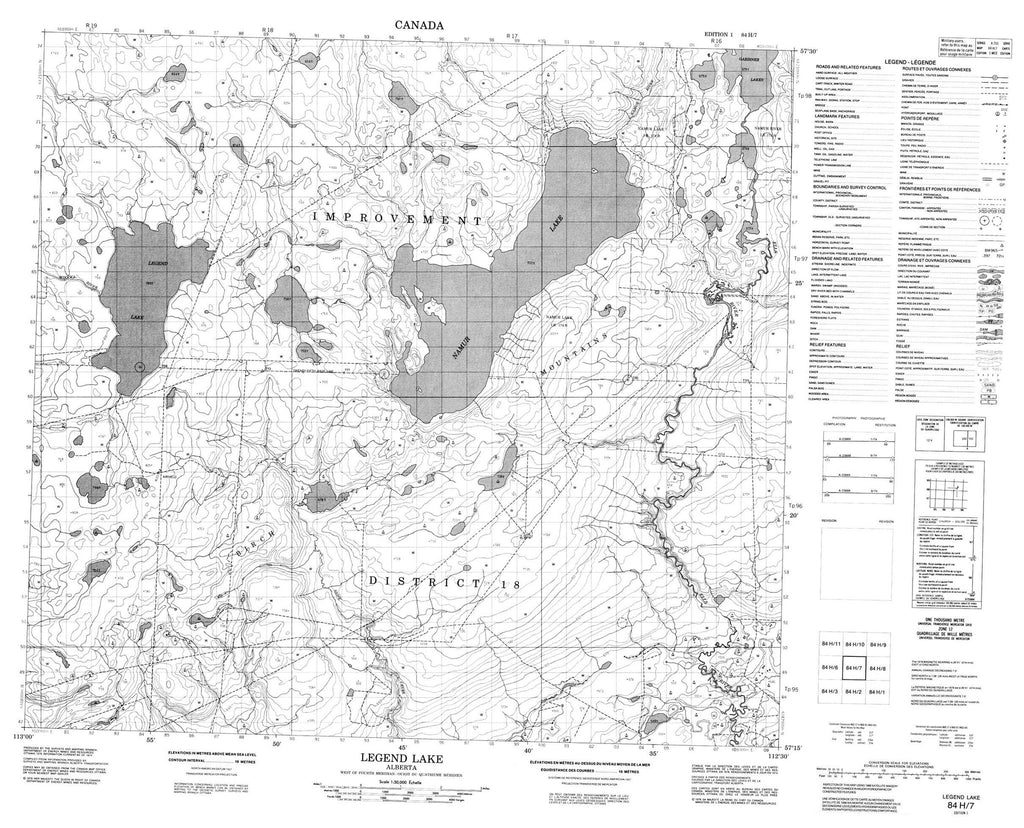 Buy Legend Lake topo map 084H07 – YellowMaps Map Store