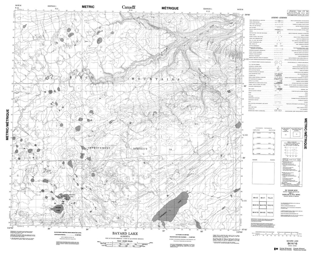Buy Bayard Lake topo map 084H16 – YellowMaps Map Store