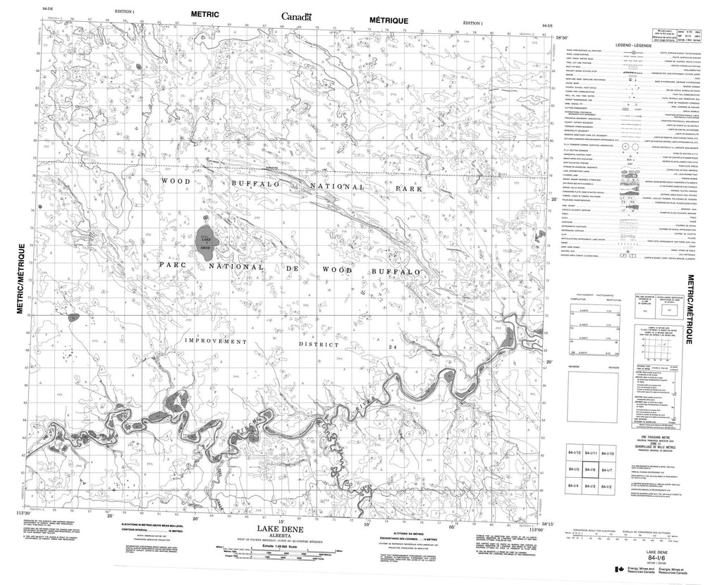 Buy Lake Dene topo map 084I06 – YellowMaps Map Store