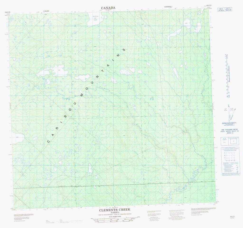 Buy Clements Creek topo map 084J15 – YellowMaps Map Store