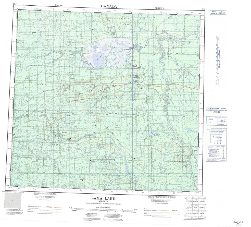Buy Zama Lake topo map 084L – YellowMaps Map Store