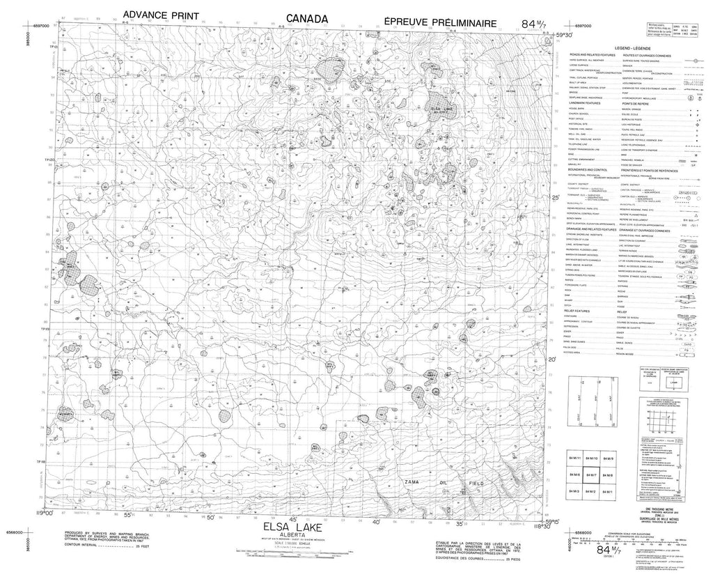 Buy Elsa Lake topo map 084M07 – YellowMaps Map Store