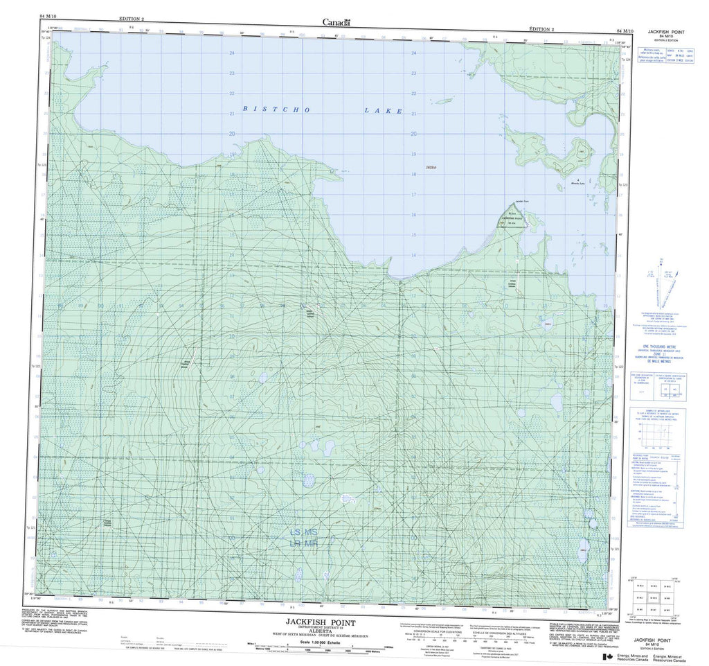 Buy Jackfish Point topo map 084M10 – YellowMaps Map Store