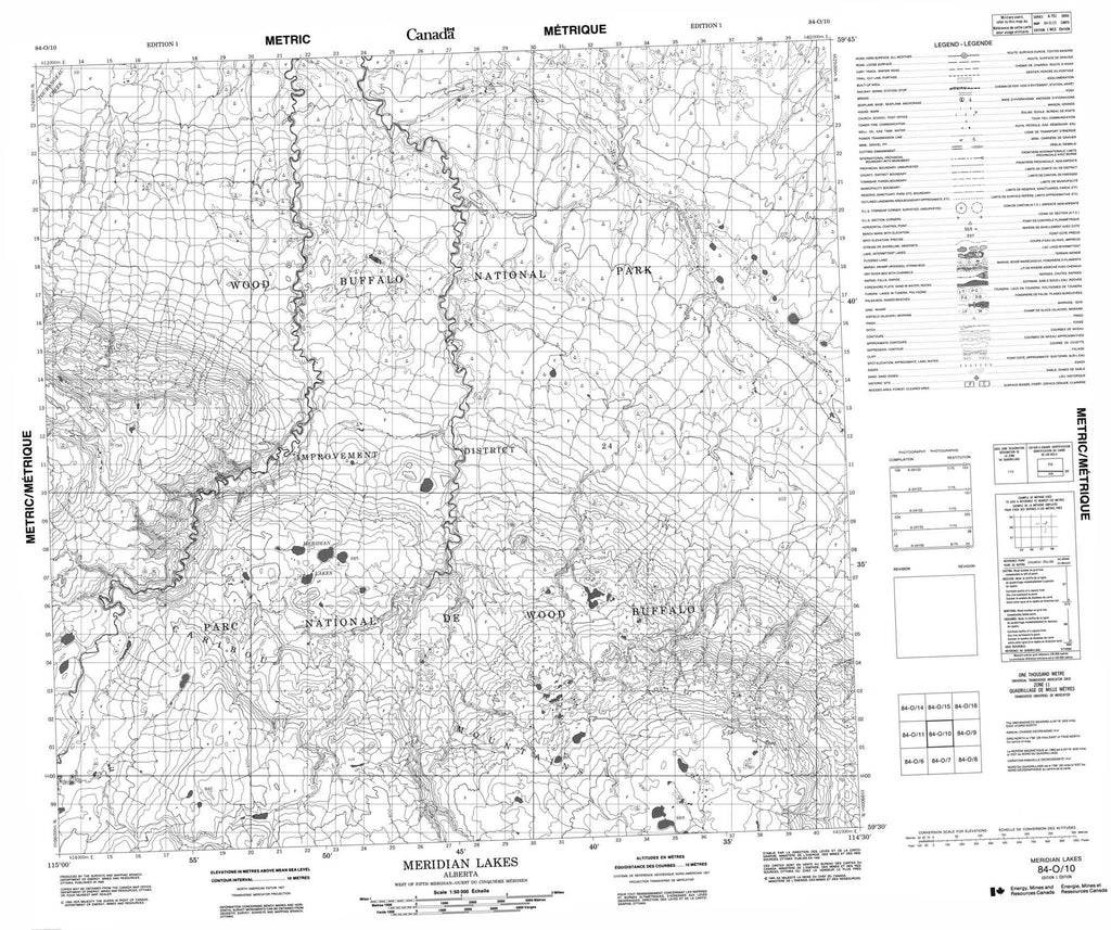 Buy Meridian Lakes topo map 084O10 – YellowMaps Map Store