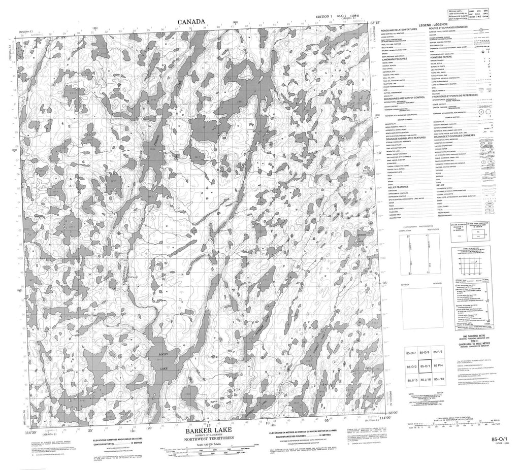 Buy Barker Lake topo map 085O01 – YellowMaps Map Store