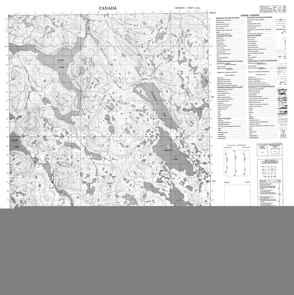 Buy Kamut Lake topo map 086K09 – YellowMaps Map Store