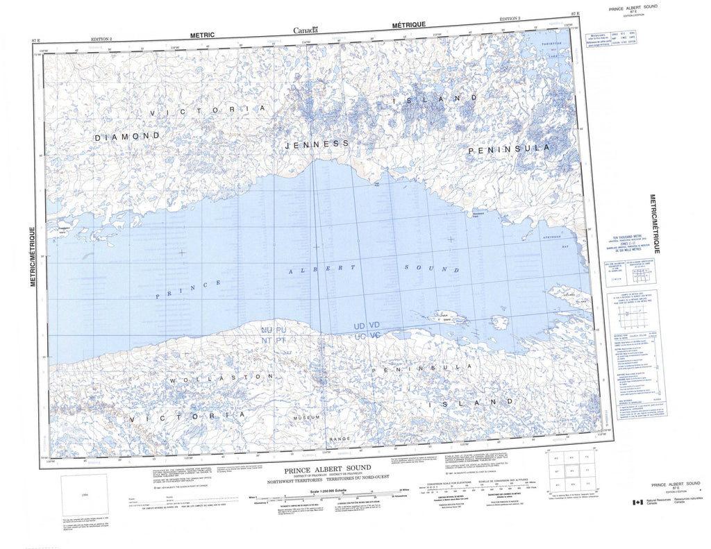 Buy Prince Albert Sound topo map 087E – YellowMaps Map Store