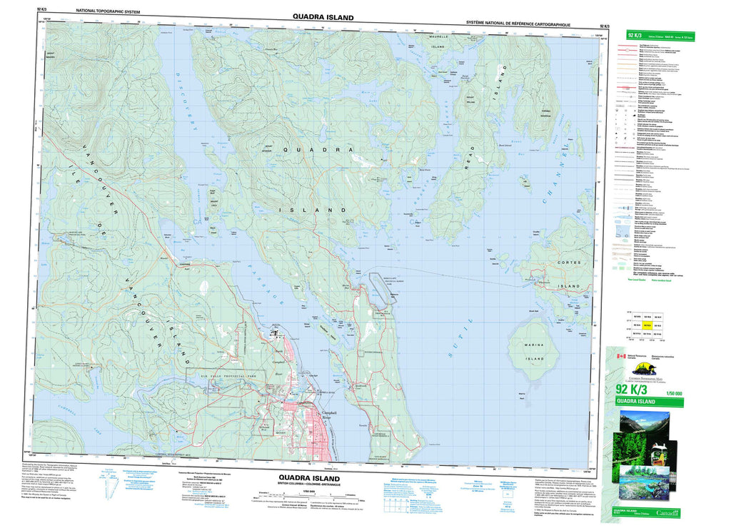 Buy Quadra Island topo map 092K03 – YellowMaps Map Store