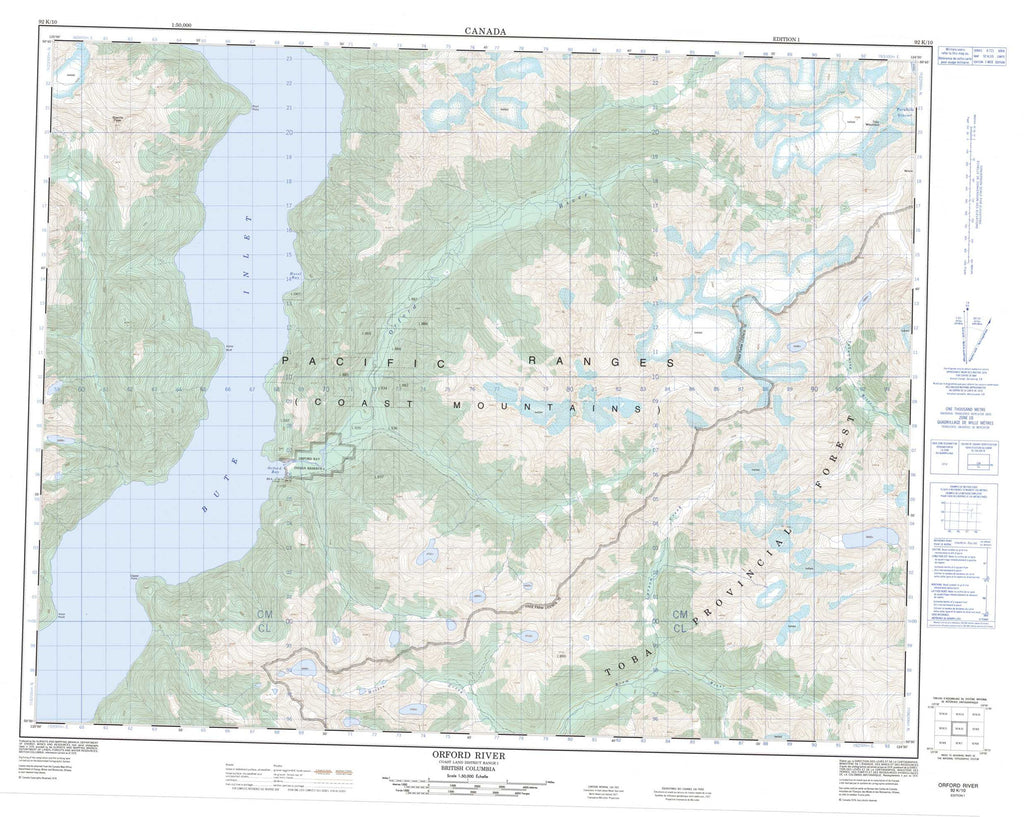 Buy Orford River topo map 092K10 – YellowMaps Map Store