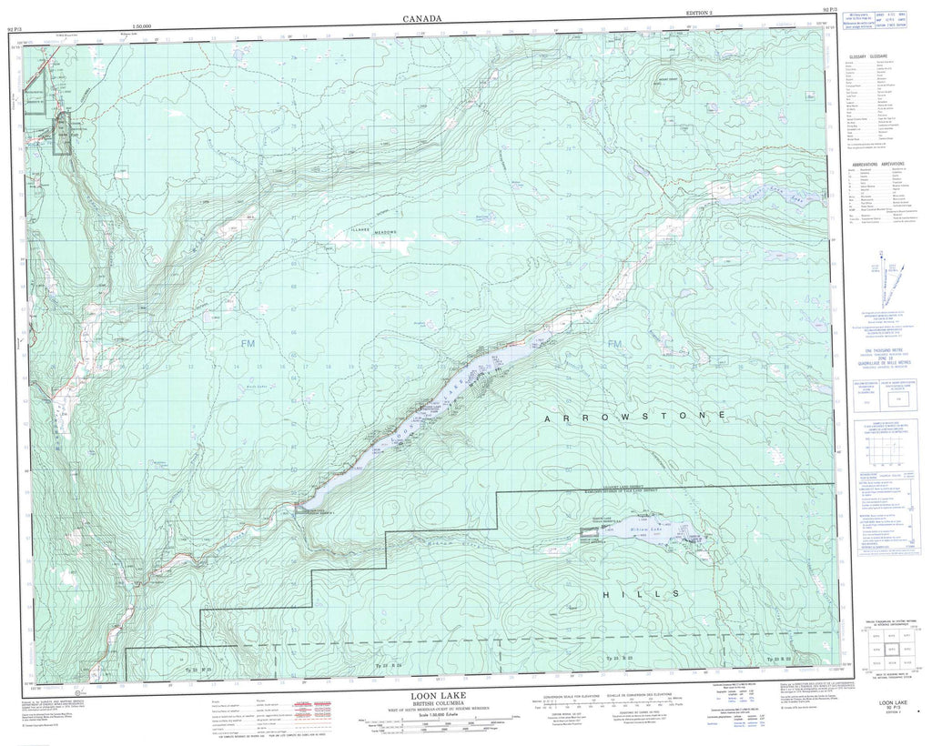 Buy Loon Lake topo map 092P03 – YellowMaps Map Store