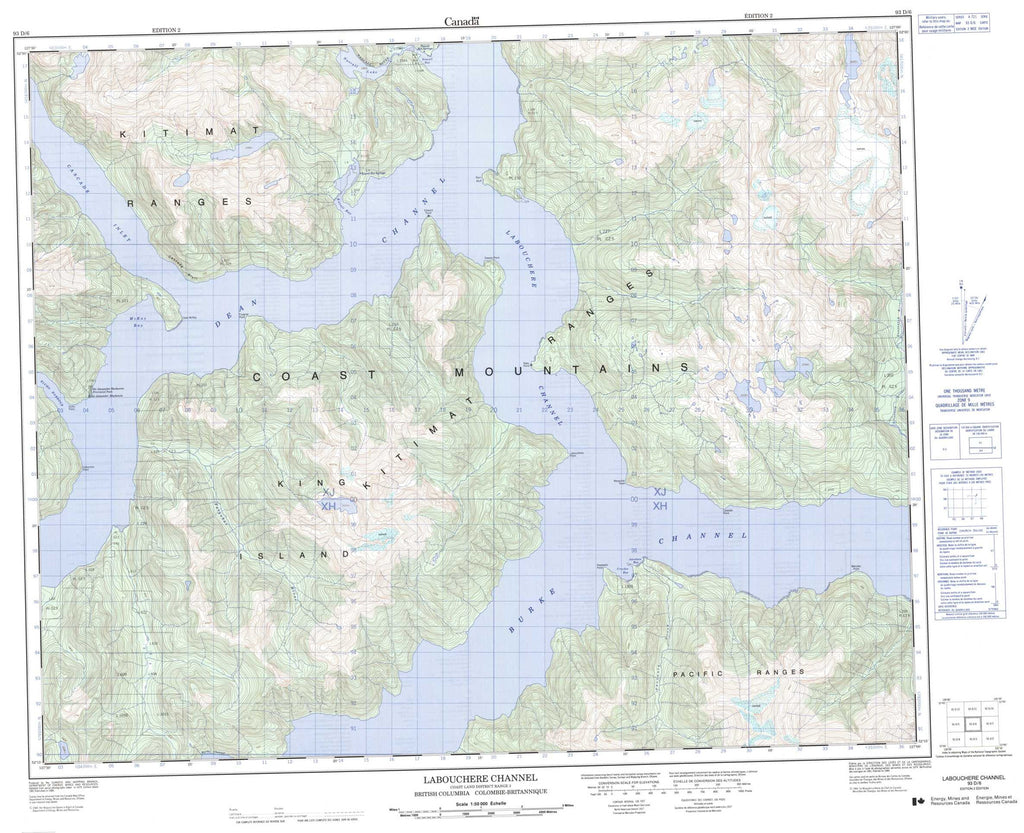 Buy Labouchere Channel topo map 093D06 – YellowMaps Map Store