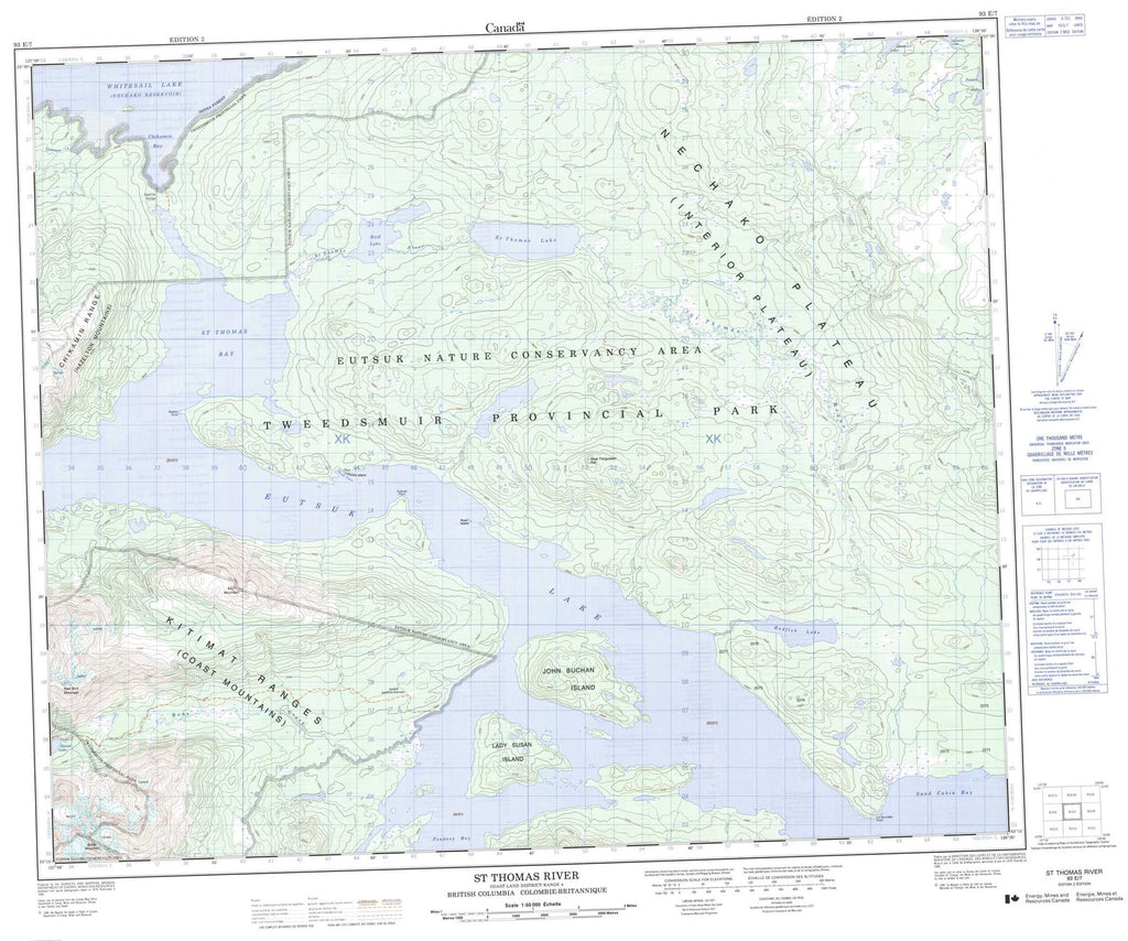 Buy St Thomas River topo map 093E07 – YellowMaps Map Store