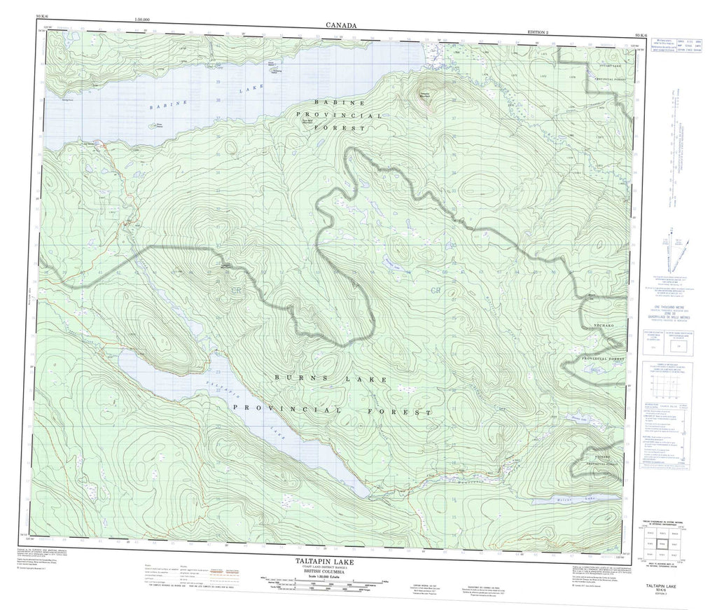 Buy Taltapin Lake topo map 093K06 – YellowMaps Map Store
