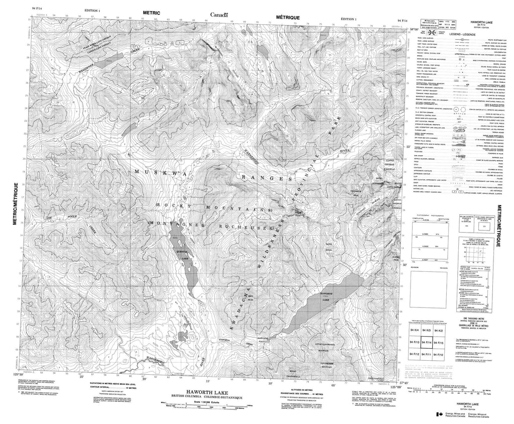 Buy Haworth Lake topo map 094F14 – YellowMaps Map Store