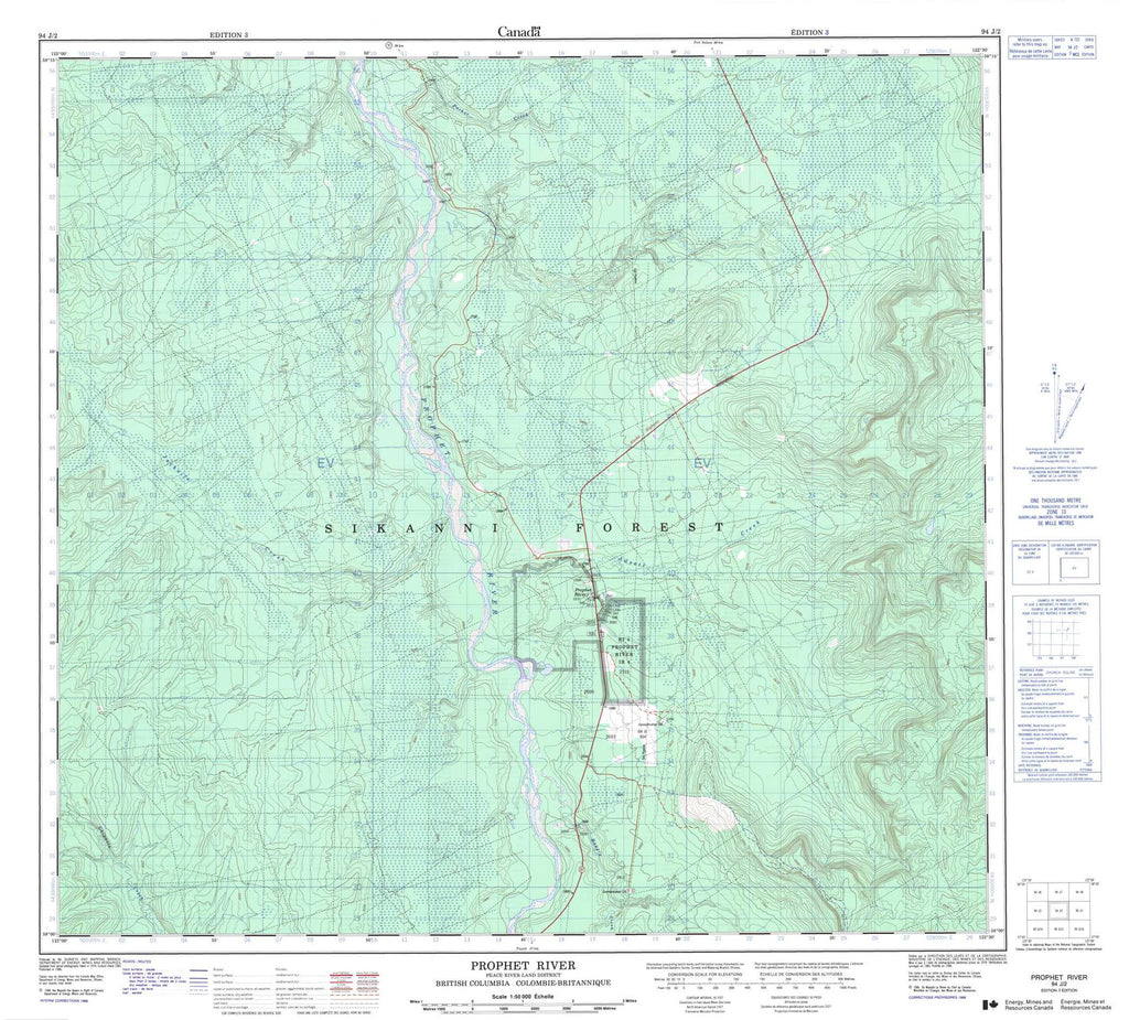 Buy Prophet River topo map 094J02 – YellowMaps Map Store