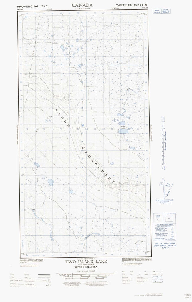 Buy Two Island Lake topo map 094O08E – YellowMaps Map Store
