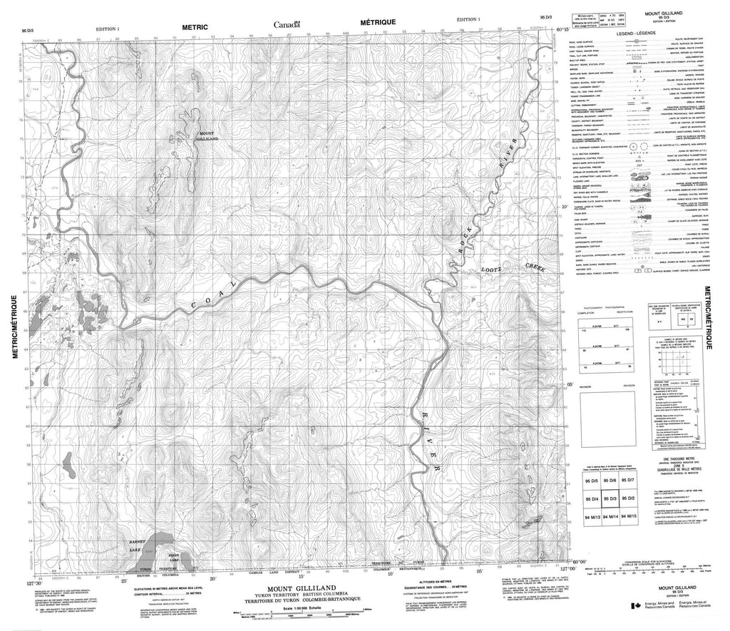 Buy Mount Gilliland topo map 095D03 – YellowMaps Map Store