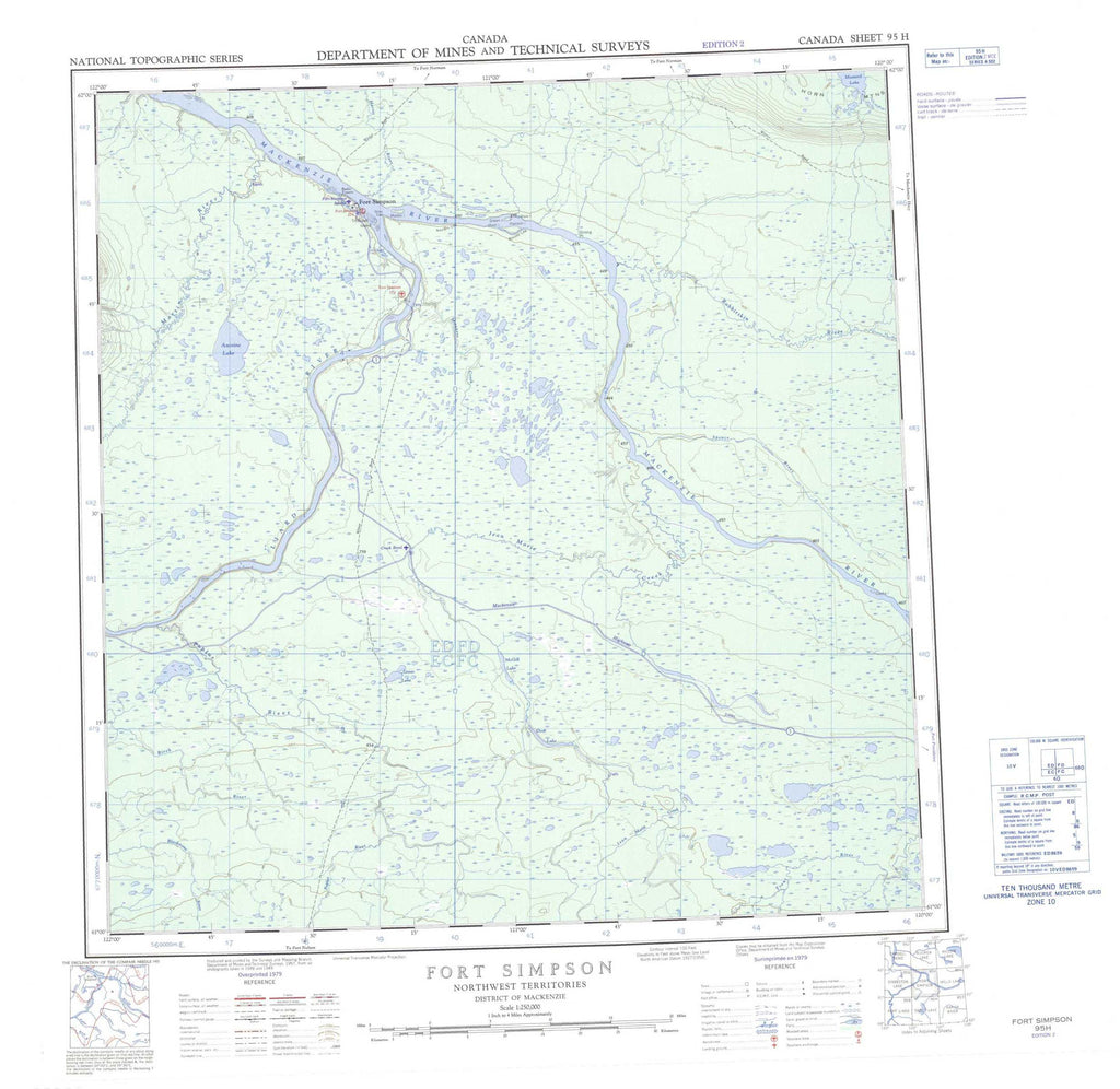 Buy Fort Simpson topo map 095H – YellowMaps Map Store
