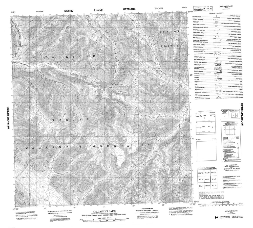 Buy Avalanche Lake topo map 095L06 – YellowMaps Map Store